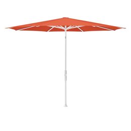 Glatz Twist Sonnenschirm Ø300cm 8-teilig Aluminium Weiß Stoffklasse 5 Papaya