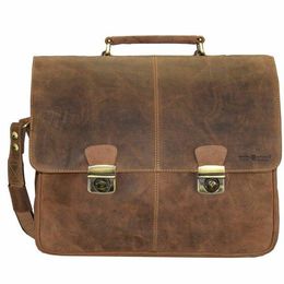 Green Burry Greenburry Vintage Aktentasche Leder 42 cm Laptopfach braun