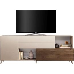 Inosign Sideboard Monaco Breite 241 cm, Anrichte mit 1 Tür, 1 Klappe u. 2 Schubkästen, Kommode, Soft/Self Closing, beige