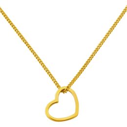 modabilé Kette mit Anhänger Schmuck Geschenk Silber 925 Halsschmuck Halskette Heart Herz (inkl. Putztuch), gelb|goldfarben