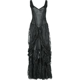 Sinister Gothic Langes Gothickleid Langes Kleid schwarz in XS
