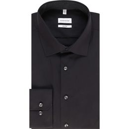 Seidensticker Smart Essentials Businesshemd, Shaped Fit, 1/1 Arm, bügelfrei, für Herren, schwarz, 39