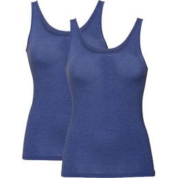 SYLVIA SPEIDEL. Bambus Unterhemd, 2er-Pack, U-Ausschnitt, für Damen, blau, 46/48