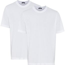 Schiesser American T-Shirt, 2er-Pack, Rundhalsausschnitt für Herren, weiß, M