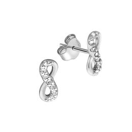 Vivance Damen Paar Ohrstecker &raquo;925/- Sterling Silber rhodiniert Infinity Zirkonia&laquo; wei&szlig;