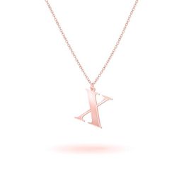 Beka & Bell BEKA&BELL Kette mit Anh&auml;nger &raquo;925-Sterling Silber rotvergoldet Gl&auml;nzend 45cm&laquo; rot 45cm Wundersch&ouml;nes Collier mit Buchstabenanh&auml;nger
