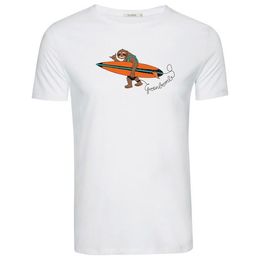 Greenbomb - Animal Sloth Surf Guide - T-Shirts - T-Shirt Gr XL weiß
