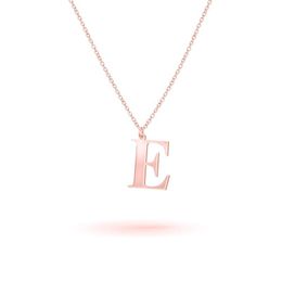 Beka & Bell BEKA&BELL Kette mit Anh&auml;nger &raquo;925-Sterling Silber rotvergoldet Gl&auml;nzend 45cm&laquo; rot 45cm Wundersch&ouml;nes Collier mit Buchstabenanh&auml;nger