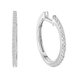Vivance Paar Creolen &raquo;585/- Wei&szlig;gold Zirkonia&laquo; wei&szlig; + wei&szlig; one-size Sch&ouml;ne Klappcreolen aus 585/- Wei&szlig;gold