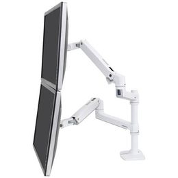 Ergotron LX Dual Arm Stacking Desk Mount 2fach Monitor-Tischhalterung 38,1 cm (15) - 61 cm (24) Weiß Höhenverstellbar, Drehbar, Neigbar, Schwenkbar