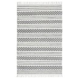 Handwebteppich Geri in Schwarz/Weiß ca. 120x170cm