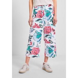 Cecil 3/4-Hose mit allover Blumenprint, weiß