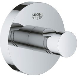 Grohe Handtuchhaken Essentials, Badezimmer, (1-St), geeignet zum bohren oder kleben, silberfarben