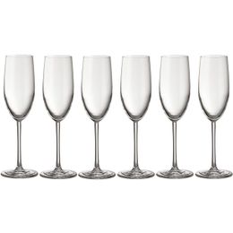 Jamie Oliver Gläser-Set 6er Set Kristall Champagnergläser 250ml stoßfest Champagnerglas Glas