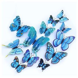 Lubgitsr Wandsticker 36 Stück 3D Schmetterlinge Deko Schmetterling Wandaufkleber Aufkleber (36 St)