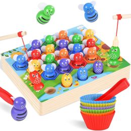 Fivejoy Spielturm-Spielzeugset Biene Holz Sortier Stapelspielzeug