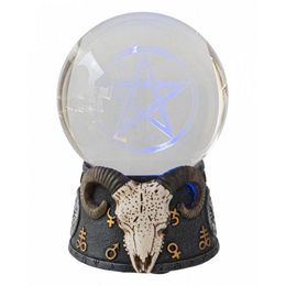 Horror-Shop Dekofigur Baphomet Wahrsagekugel mit Pentagramm & LED als Ha