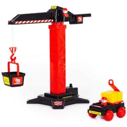 Polesie Spielzeug-Kran MAMMOET Turmkran-Set Baustellenkran m. Auto Verladehilfen Container