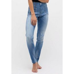Angels Skinny-fit-Jeans Destroyed Jeans Skinny Pocket mit Reißverschluss
