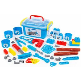 Polesie Kinder-Werkzeug-Set Handwerker Werkzeug-Set 48-tlg. Schlümpfe Smurfs Spielset in Box Kiste