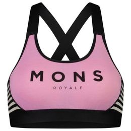 Mons Royale - Women's Stella X-Back Bra - Merinounterwäsche Gr XS rosa/schwarz