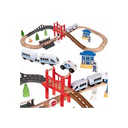 KRUZZEL Spielzeugeisenbahn-Set Holz-Eisenbahn Spielzeug-Eisenbahn 3