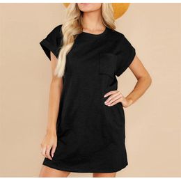 AFAZ New Trading UG Sweatkleid Damen Ladies Organic Cotton Cut On Sleeve Tee Dress Kleid