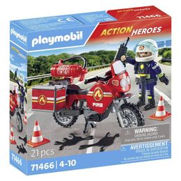 Playmobil® Konstruktions-Spielset Feuerwehrmotorrad am Unfallort