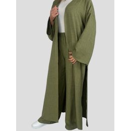 Aymasal Maxikleid 2 teiliges Set Kimono & Hose Kaftan Cardigan islamische Gebetskleidung Elastisches Band