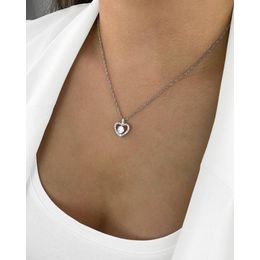 DANIEL CLIFFORD Herzkette 'Serena' Damen Halskette Silber 925 mit Anhänger Herz Kristall (inkl. Verpackung)
