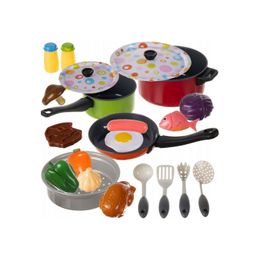 KRUZZEL Kinder-Haushaltsset Kinder Kochtopf-Set Küchen Set Spielzeug mit Lebensmitteln