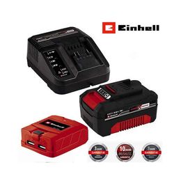 Einhell Starter Kit 4,0 Ah Akku / Ladegerät + USB Adapter 18V Power X-Change Akku Starter-Set