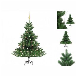 vidaXL Künstlicher Weihnachtsbaum Künstlicher Weihnachtsbaum Nordmann LED Kugeln Grün 180 cm