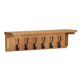 furnicato Garderobenständer Wandgarderobe 60x16x16 cm Massivholz Eiche