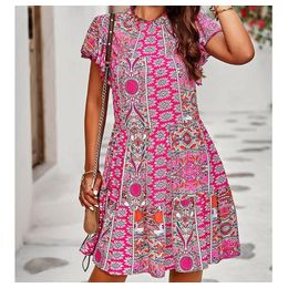 AFAZ New Trading UG Sommerkleid Kleid Frühling und Sommer Feifei Ärmel A Rock Lockere lange Röcke für Damen