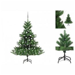 vidaXL Künstlicher Weihnachtsbaum Künstlicher Weihnachtsbaum Nordmann LED Kugeln Grün 150 cm
