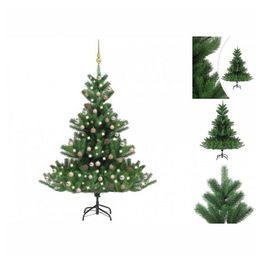 vidaXL Künstlicher Weihnachtsbaum Künstlicher Weihnachtsbaum Nordmann LED Kugeln Grün 210 cm