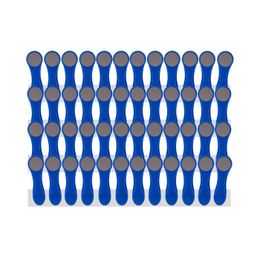 trendfinding Wäscheklammern 48 Wäscheklammern mit Edelstahlfedern und Softgrip Blau-Grau