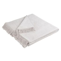 Biederlack Tagesdecke Plaid / Decke Cover Cotton silber 50 x 200cm