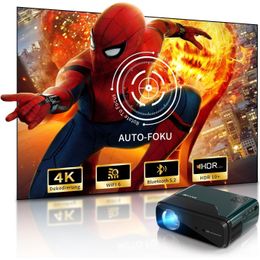 ZCGIOBN Auto Fokus Android TV Tagzeit 4K Dekodierung Auto Trapezstaubdicht Portabler Projektor (9500 lm