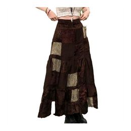 AFAZ New Trading UG Sommerkleid Rock Lang Damen Sommer Elastische Taille Vintage Blumendruck (Lockerer