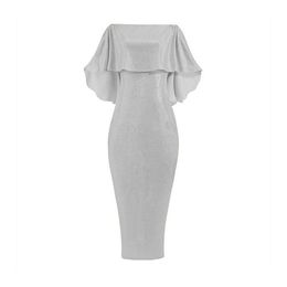 AFAZ New Trading UG Abendkleid Gerüschtes One-Shoulder-Kleid mit um die Brust gewickeltem Oberteil