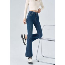 KIKI Bootcut-Jeans Fleece-Jeans –wintergefütterte Fleece -Schlaghose –Damen-Bootcut-Hose