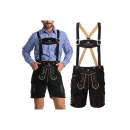 Steigenhöfer Manufaktur Trachtenlederhose Oktoberfest kurz mit Trägern