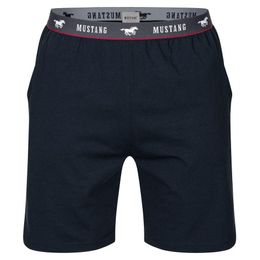 Mustang Shorts Bermuda Kurze Hose Sommerhose Freitzeithose roter Kontraststreifen und Mustangbranding