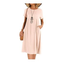 AFAZ New Trading UG Sommerkleid Sommerkleid Damen Kleider Casual Elegantes V-Ausschnitt Midikleid (Sommerpullover