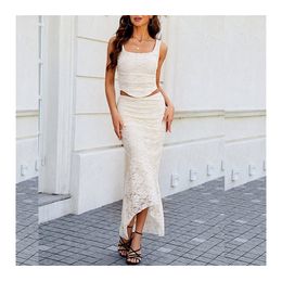 AFAZ New Trading UG Sommerkleid Rückenfreies zweiteiliges sexy Spitzenrock-Set für Damen (Lockerer