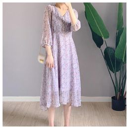 AFAZ New Trading UG Sommerkleid Mittellanges Damen Kleid mit Dreiviertelärmeln für Frühling und Sommer