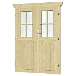 Skan Holz Doppeltür BxH 117,5 x 179,5 cm, halbverglast für 28 mm Häuser