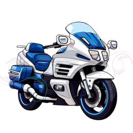 Corileo Aufnäher Aufbügler Bügelmotiv Bügelbild Polizeimotorrad Motorrad